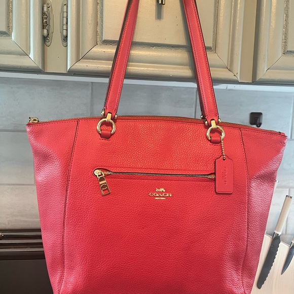 Coach | Bags | Coach Praire Tote Leather Purse Shoulder Bag Pink Corral ...